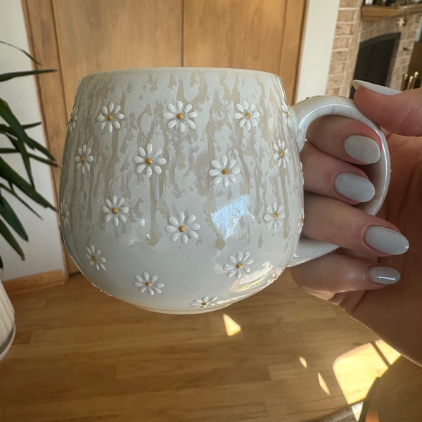 Daisy Coffee Mug | Cozy Tea Cups | Daisy Cappuccino Ceramic Mug | Cute ...