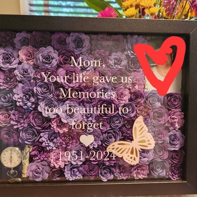 Memorial Shadow Box, in Loving Memory Gift, Flower Shadow Box, 12x12 ...