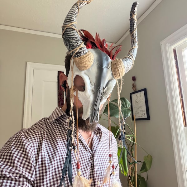 Wendigo Cosplay Skull Wendigo Costume Horn Headpiece Deer Antler ...
