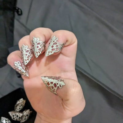 Black Finger Claw Rings sylva Gothic Nail Jewelry, Vampire Jewelry ...
