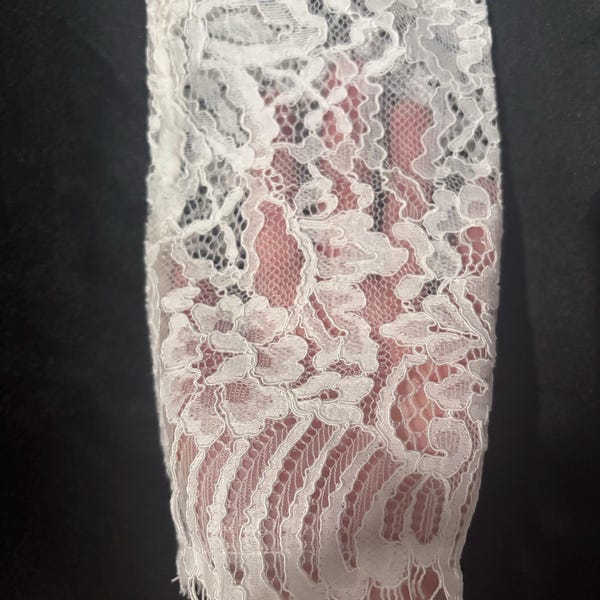 Long Fingerless Lace Gloves, Ivory Wedding Sleeves, Detachable Lace ...
