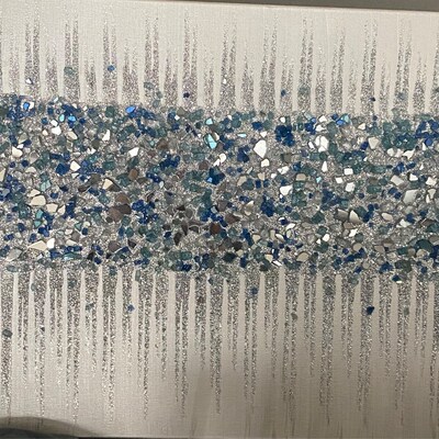 Black Roses Glitter Glass Painting, Glass Wall Art, Glitter Wall Art ...