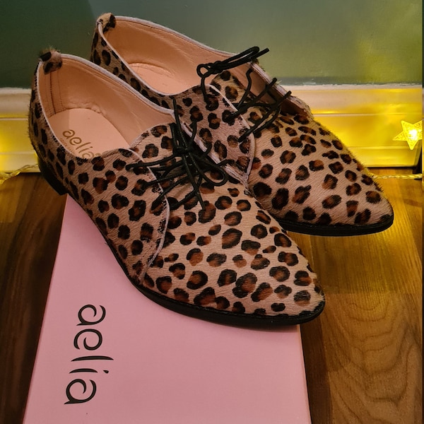 Leopard Animal Print Women Shoes. Unique Leather Women Shoes Made in ...