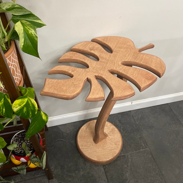 Monstera Table, Plant Stand, Side Table, Monstera Plant Stand, Indoor ...