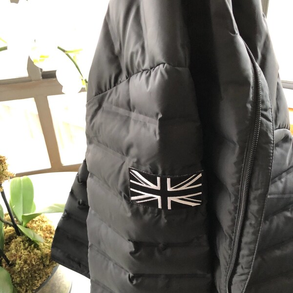 UNION JACK Black UK Flag Patch Iron-on Embroidered Applique Top Quality British United Kingdom ...