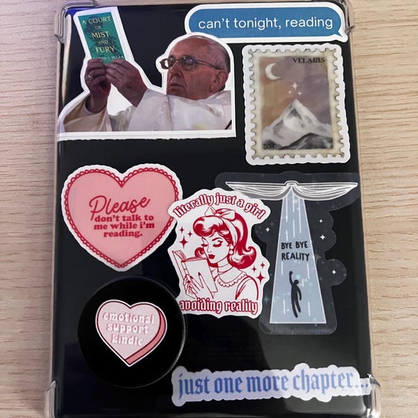 Crying Over Book Boyfriends Sticker | Kindle Stickers, Bookish Stickers ...