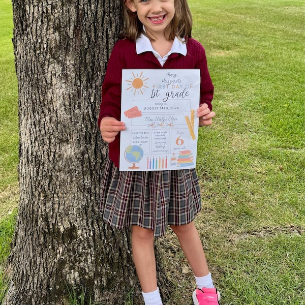 Editable First Day of School Sign & Photo Prop (digital Download) - Etsy