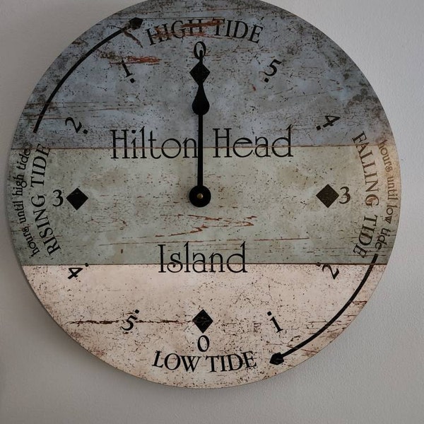 Tide Clock- Personalized Beach Tide Clock - Etsy