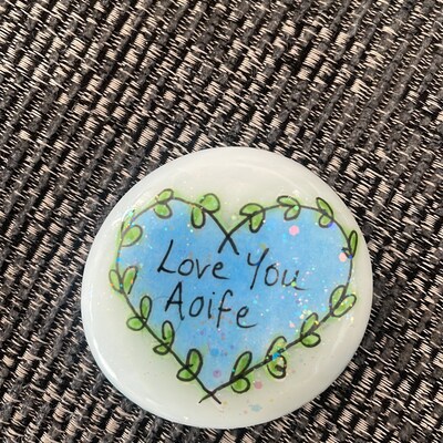 You Are Loved Sparkly Heart Pebble /personalised /positive Gift ...