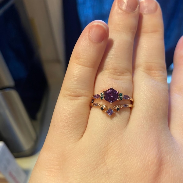 Black Gold White Opal Engagement Ring Set Branch Leaf Moonstone Wedding ...
