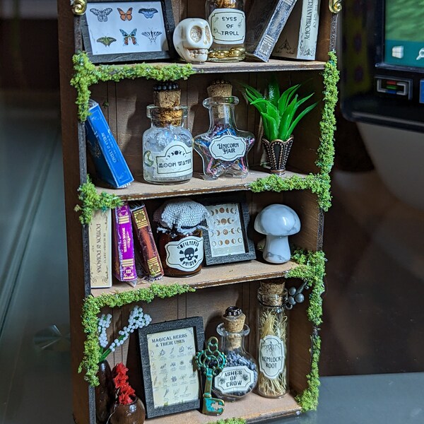 DIY KIT | Miniature Fairy Witch Bookshelf Kit | DIY Miniature Bookshelf ...