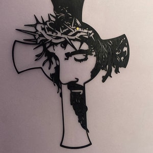 Jesus and Cross Laser Cut File. Vector File for Laser Cutting. Wall Art ...