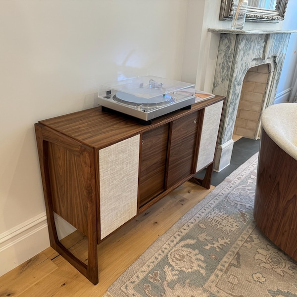 HIFI Vinyl LP Storage Bench With Mid Century Modern Stylings - Etsy