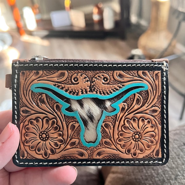 THUNDERBIRD LONGHORN KEYCHAIN Brown Wallet | Genuine Hair on Freebird ...