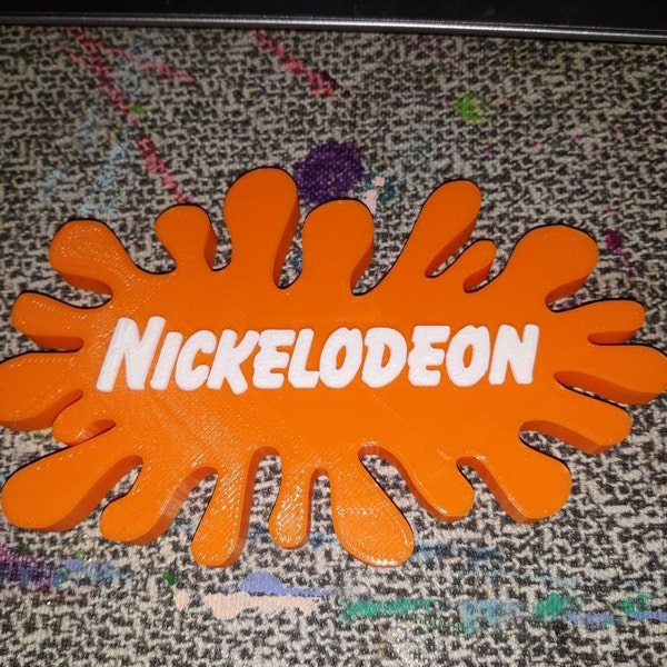 Nickelodeon TV Sign Vintage Splat Decoration 3x5in (decor, Game Room ...