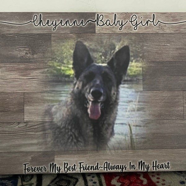 In Memory of Dog Memorial Gift | Personalized Dog Memorial Canvas | Pet ...