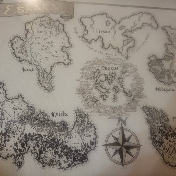 Print of Hand Drawn Prythian Map, ACOTAR, Hand Drawn Fantasy Map ...