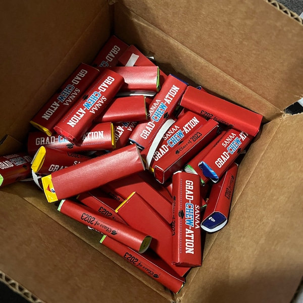 Grad-chew-ation | Graduation Party Favor | Custom Gum Wrapper ...
