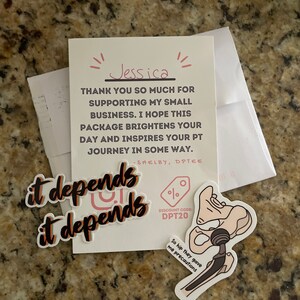 It Depends Die Cut Sticker, Doctor of Physical Therapy Sticker ...