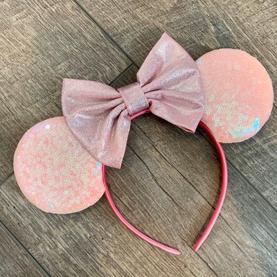 Pink Mouse Ears Headband, Pink Iridescent Minnie Mouse Ears, Pink ...
