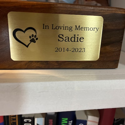 Metal Name Plate for Pet Urn Engraved Name Plaque for Dog Cat Ash Box ...
