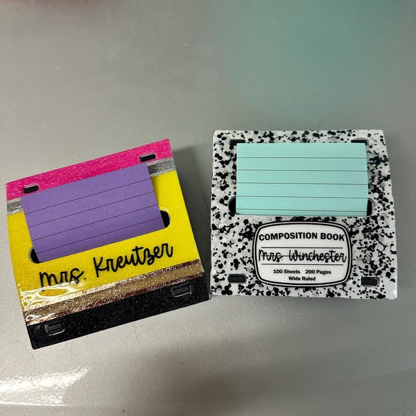 Personalized Teacher Sticky Note Dispenser: Pencil or Composition Book ...