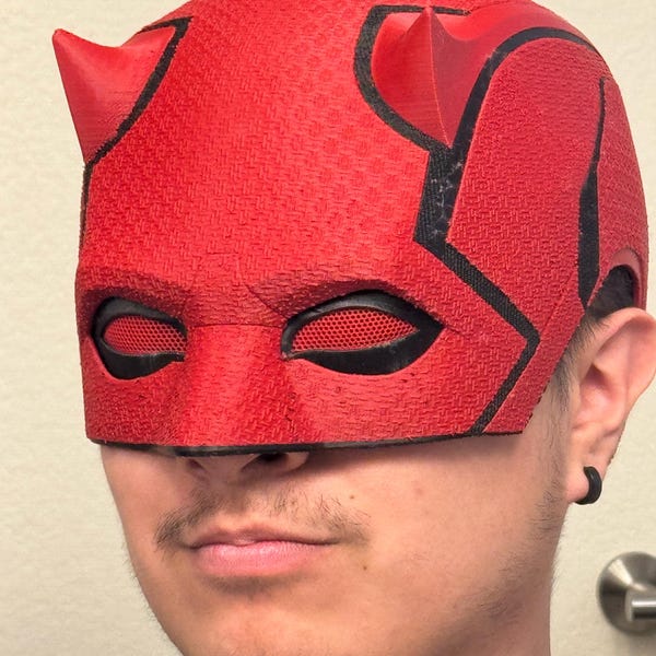 Daredevil Cosplay Mask – 3D Printed Red Helmet | Born Again Series ...