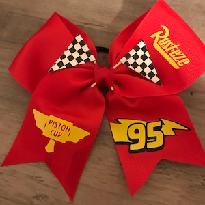 Disney Cars lighting Mcqueen Inspired Cheer Bow - Etsy