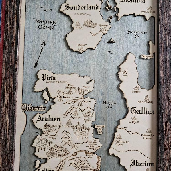 3D Wood Engraved Map of Prydain Chronicles - Etsy