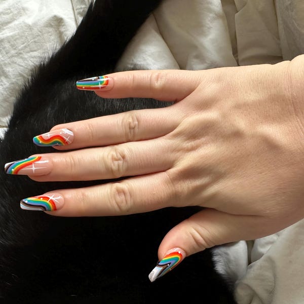 White Rabbit Press on Nails | Luxury Nails | Handmade Set | Custom | 3D ...