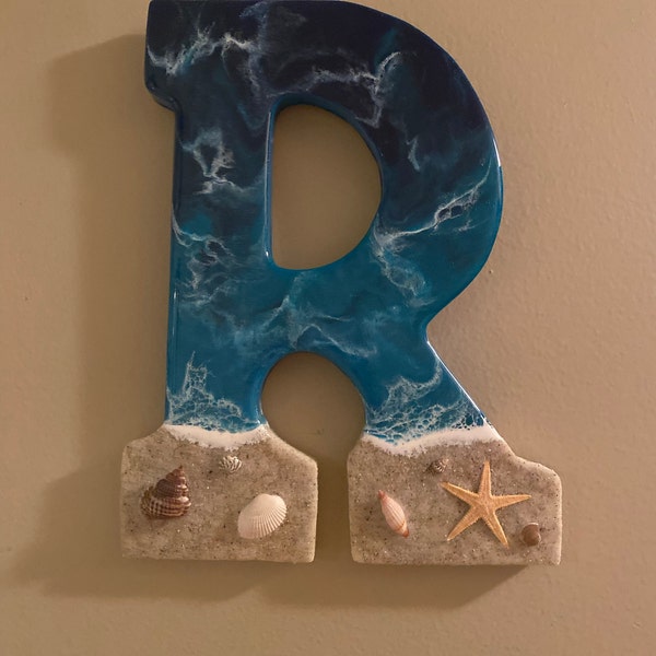 Personalized Beach Theme Letter for Wall | Seaturtle Gift | Coastal ...