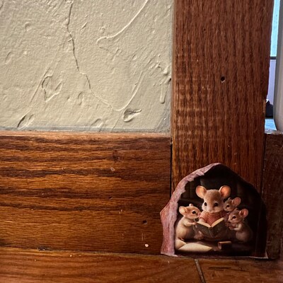 Mouse Family With a Book Mouse Hole Sticker Library Decal Mother of 2 ...