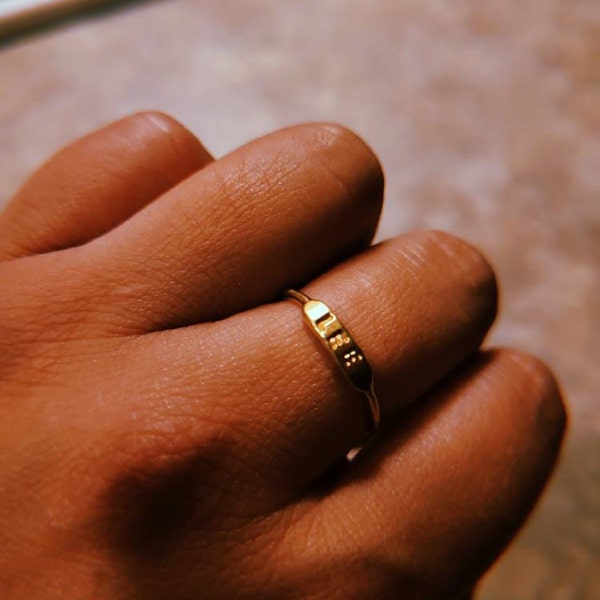 Stackable Name Ring Initial Ring Silver Id Ring Gold Stacking Ring Personalized Ring Gold Name ...