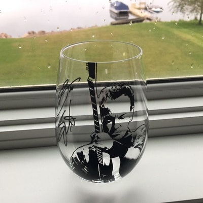Bruce Springsteen Hand Painted Stemless Wine Glass - Etsy