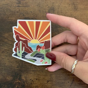 Arizona Weatherproof Sticker Durable Vinyl Decal Arizona Outline ...