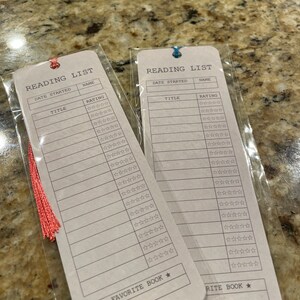 Personalized Reading List Bookmark Library Card, Double-sided Tracker ...