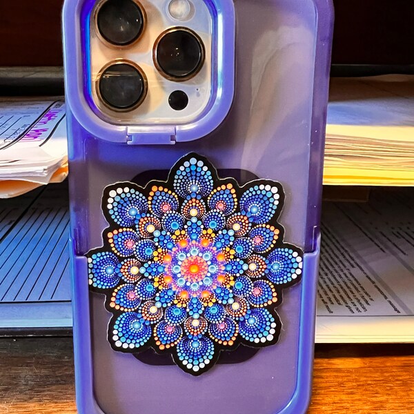 Mandala Vinyl Sticker, Dot Mandala Sticker, Waterproof Vinyl Sticker ...