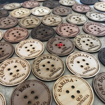 Large Wooden Buttons, Personalized Buttons for Knitted and Crocheted ...