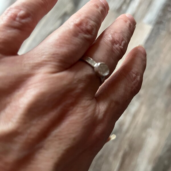 Cantera Opal Stacking Ring, 925 Sterling Silver Size 5.5, Natural Opal ...