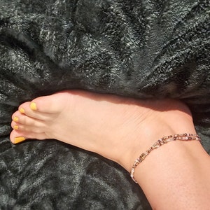 STARDUST Gold Luster Beaded Anklet Double Wrap Anklet Stretchy Anklet Anklets for Women Czech ...
