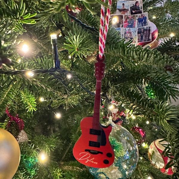 Personalised Guitar Christmas Tree Decoration - Etsy