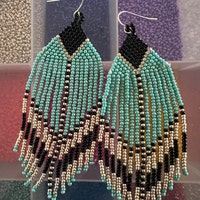 Starry Night Brick Stitch Pattern, Van Gogh Earring Pattern, Seed Bead ...