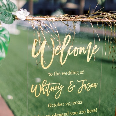 Personalized Gold Welcome Sign, Acrylic Welcome Sign, Modern ...