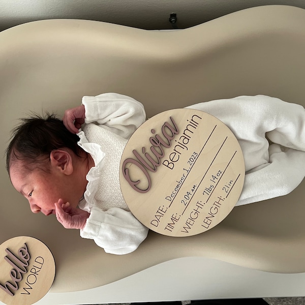 Baby Announcement Sign With Birth Stats | Baby Name Reveal Sign ...