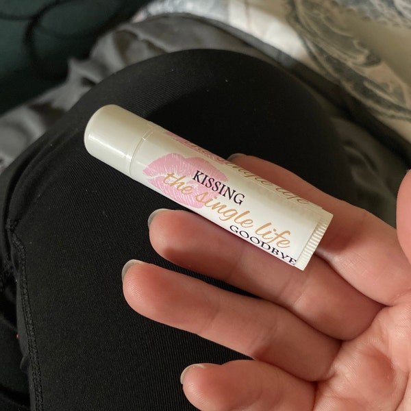 Lip Balm Kissing the Single Life Goodbye Favor Sticker, Custom ...