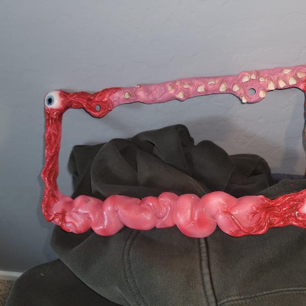Creature Teeth Motorcycle License Plate Frame Anime Horror - Etsy