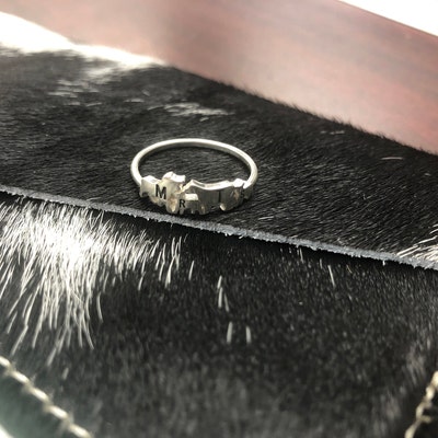 925 Silver Cow Family Ring,silver Initial Ring,bull Cow Ring,silver ...