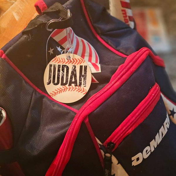 Baseball Bat Bag Name Tag | Personalized Sports Bag Tag | Custom ...