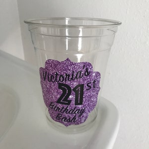 21st Birthday Cups, Twenty First Birthday Cups, 21st Birthday Party ...