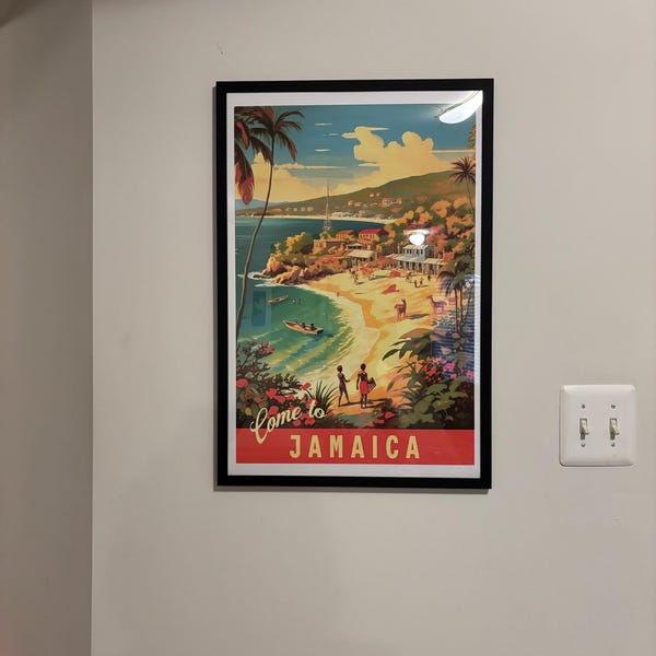 Vibrant Caribbean Art Print of Market Scene, Colorful Caribbean Market ...